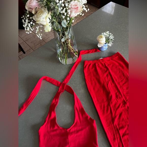 emrata | Dresses | Emrata Red Two Piece Set Like New | Poshmark